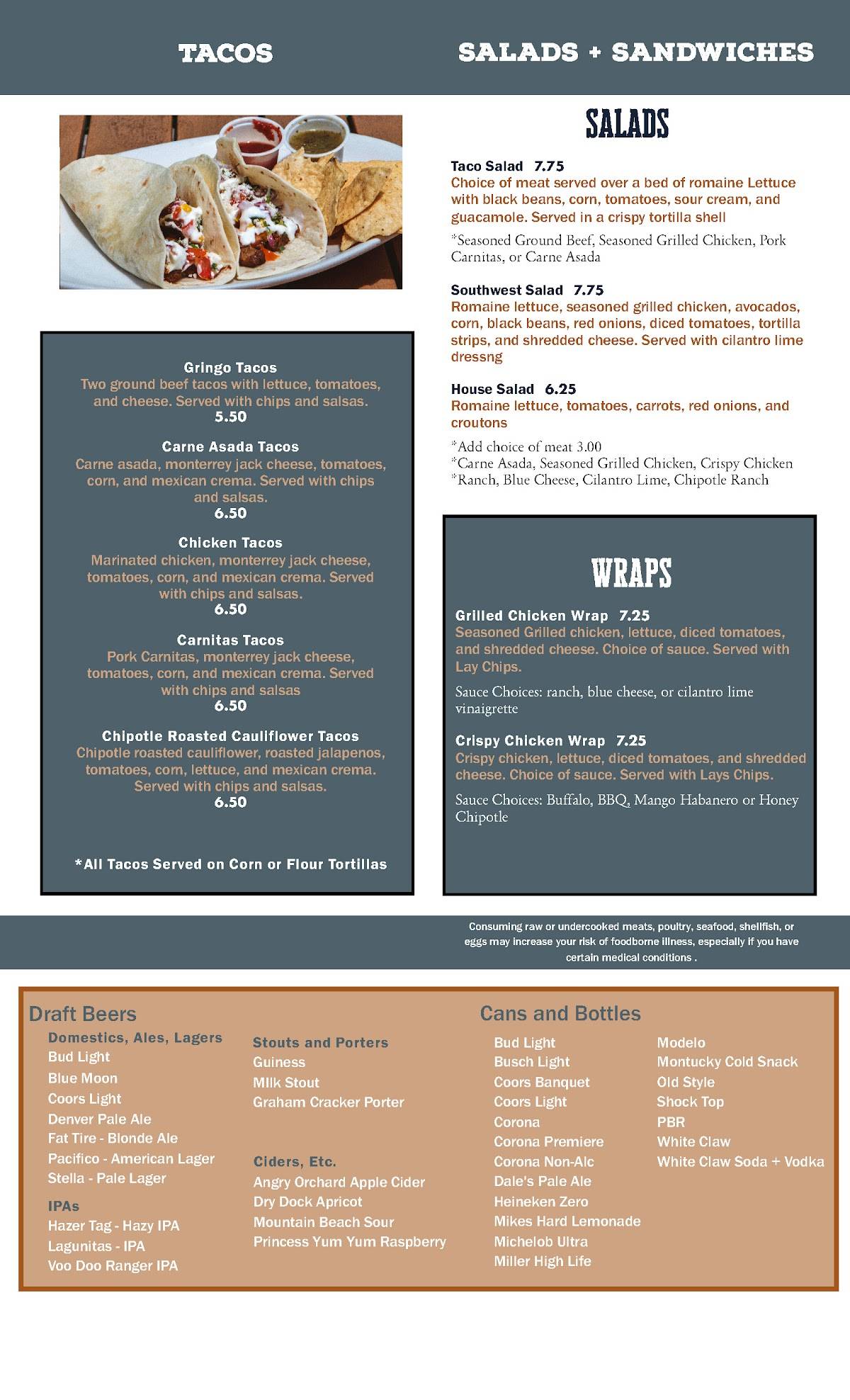 Menu at 1930 Blake - Sports Column pub & bar, Denver, Blake St