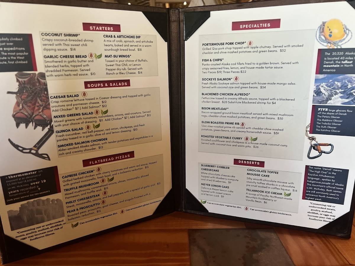 Menu at 20320 Alaskan Grill restaurant, Trapper Creek