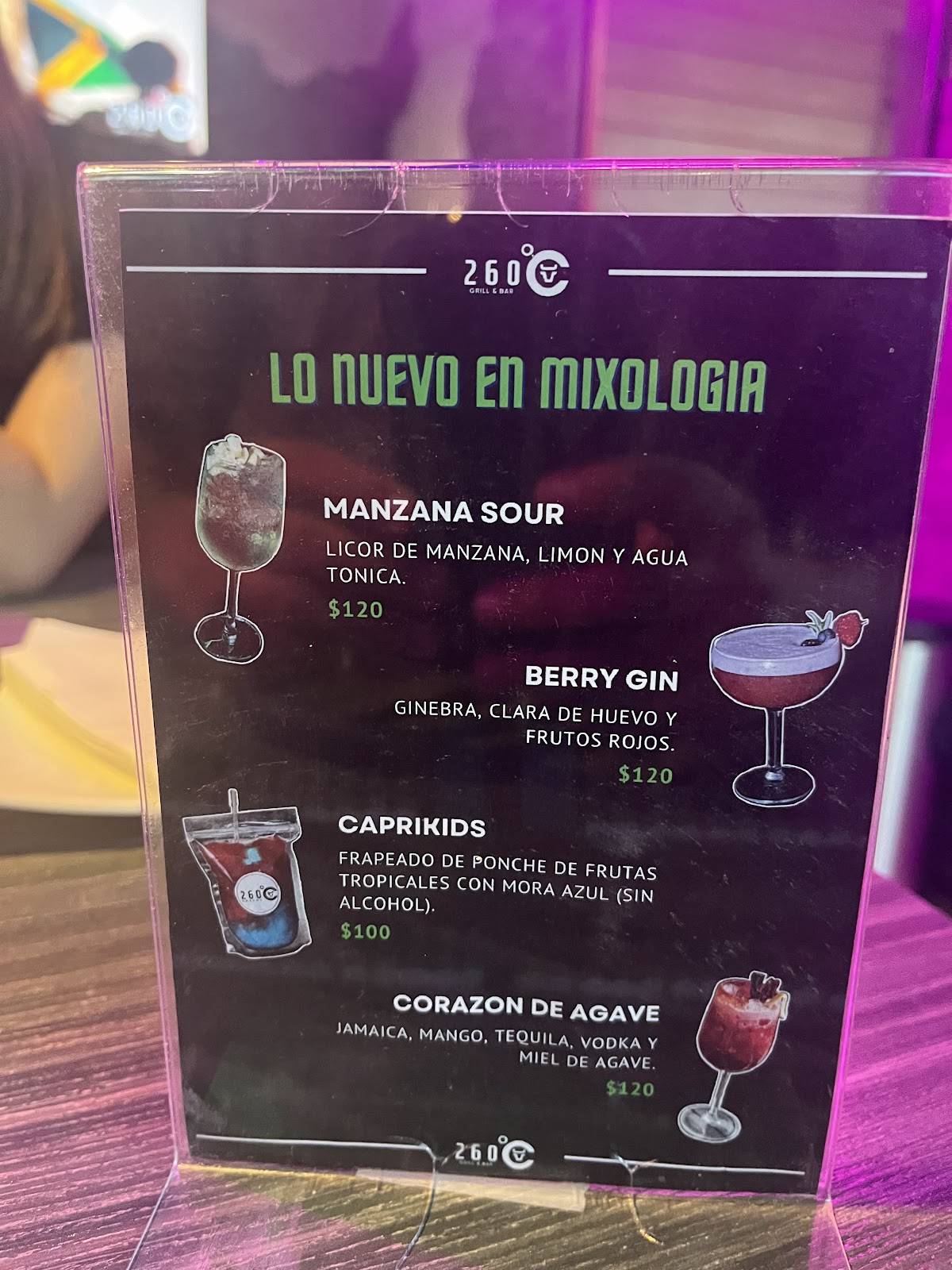 Carta de 260 Grill & Bar Restaurante Tijuana, Tijuana, Blvrd Gral ...