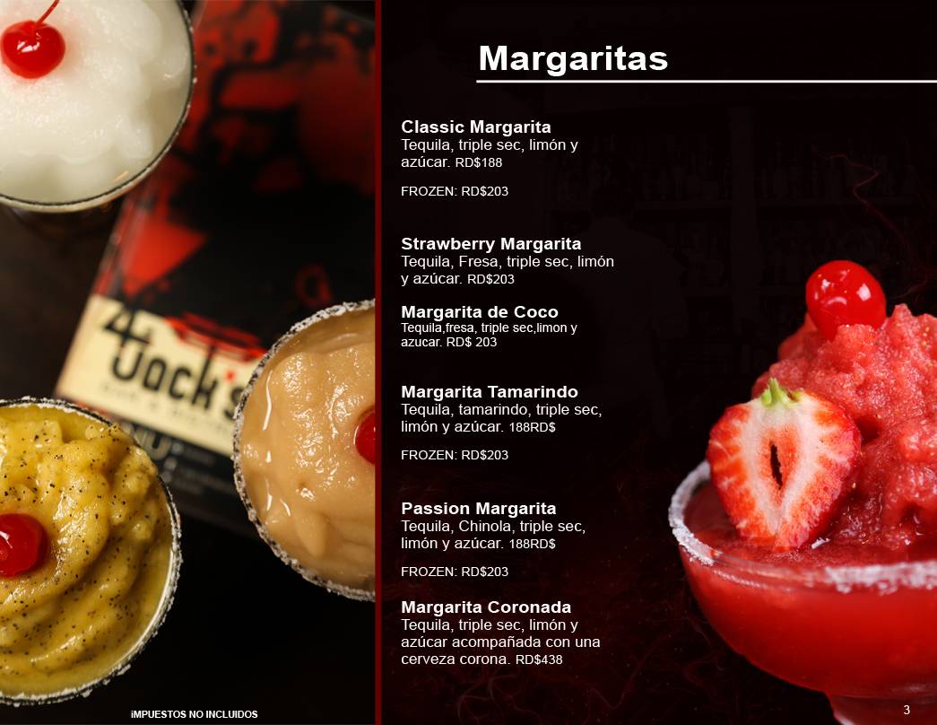 Carta de 4-Jack's Bar & Bistro Plaza Duarte, Santo Domingo
