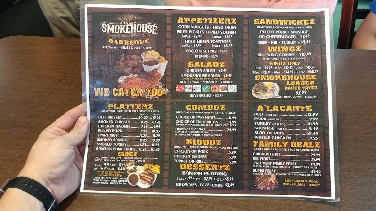 Menu at 4 Trees Smokehouse Inc. BBQ, Middleburg