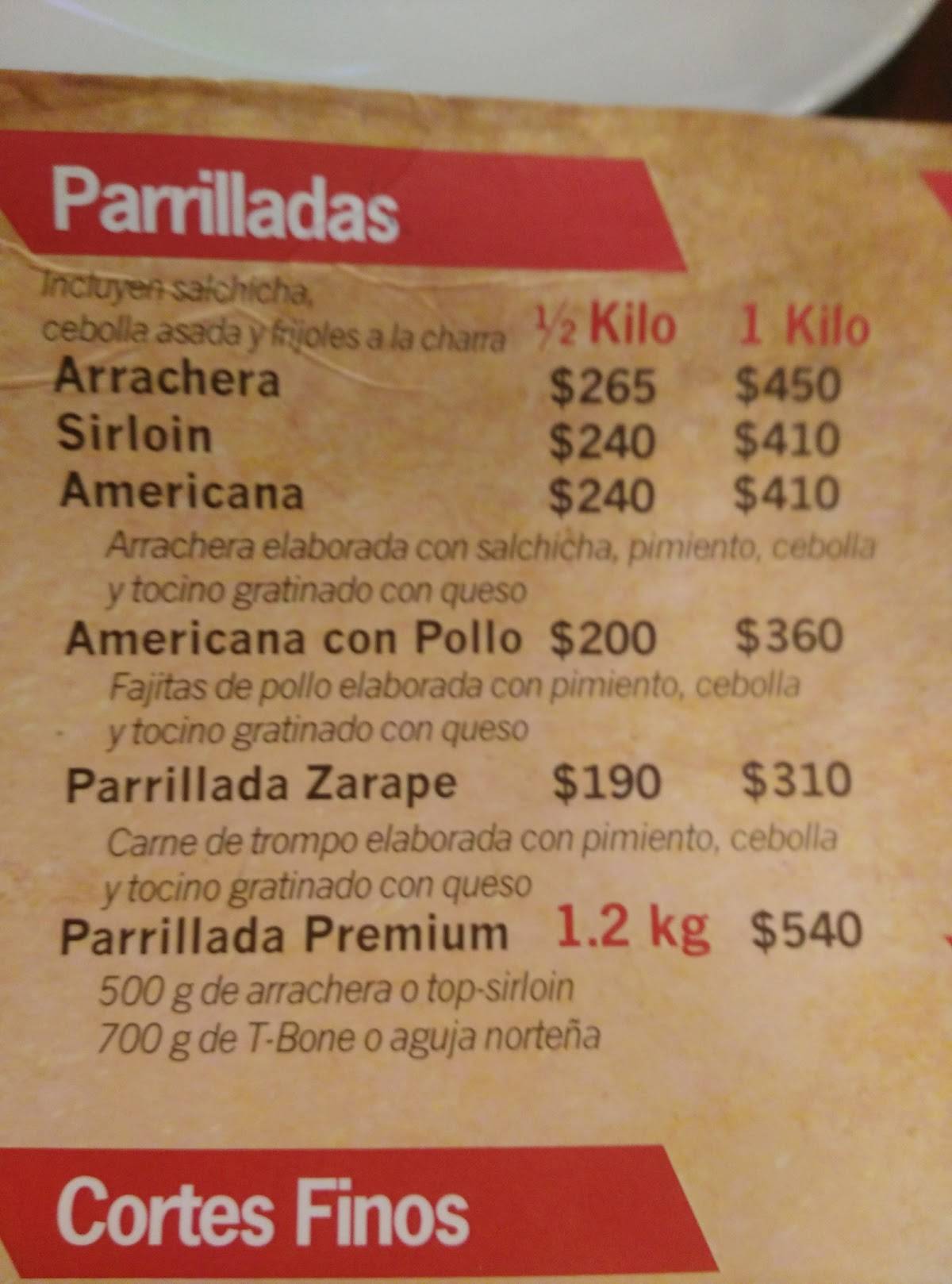 Carta del restaurante 7 Salsas, Monterrey, Av. Revolución