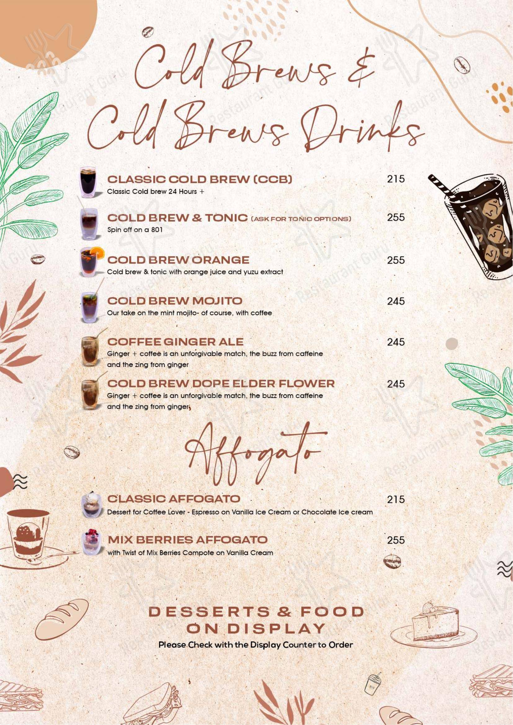 Menu at 801 - Specialty Coffee & More, Surat