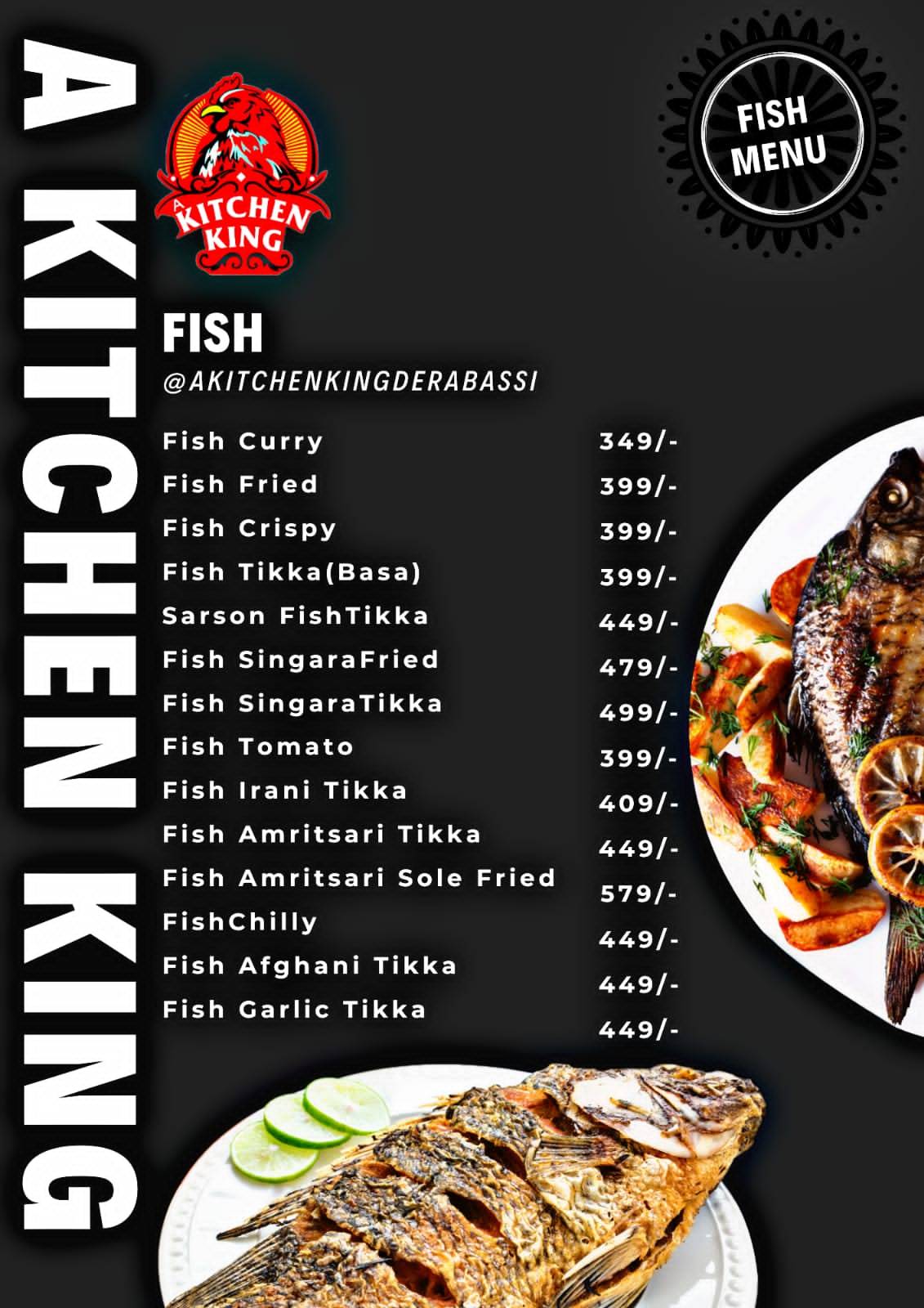 Menu at A Kitchen king, Dera Bassi