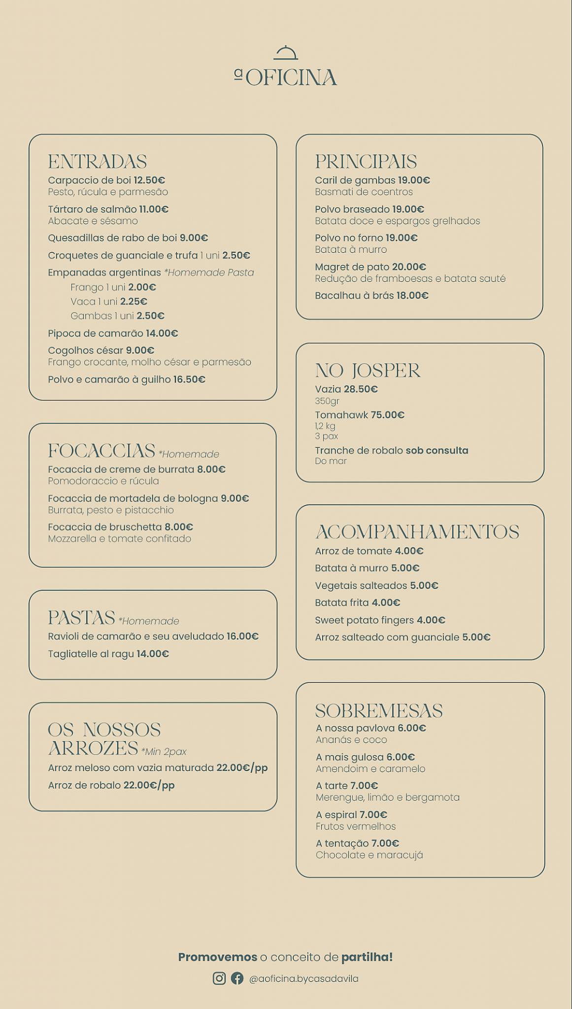 Menu em A Oficina by Casa da Vila restaurante, Vilarinho