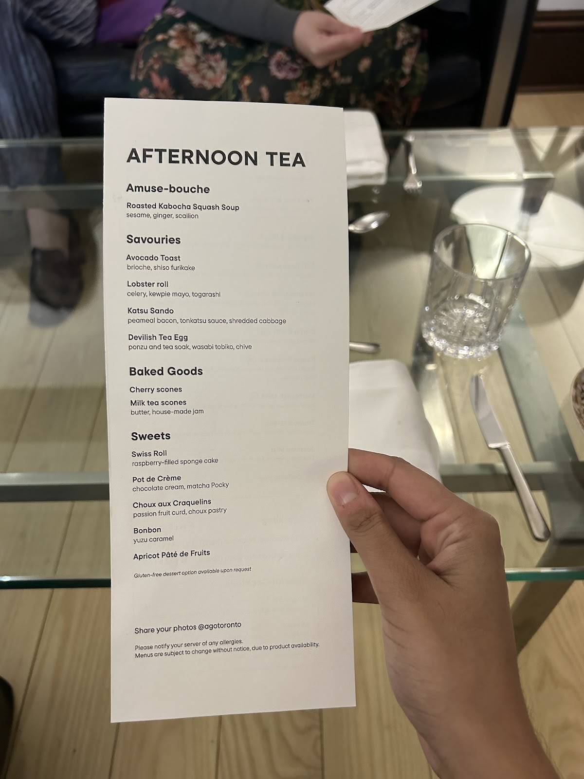 Menu at AGO Bistro pub & bar, Toronto