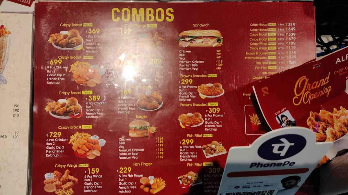 Menu at Al Razi, Thiruvalla