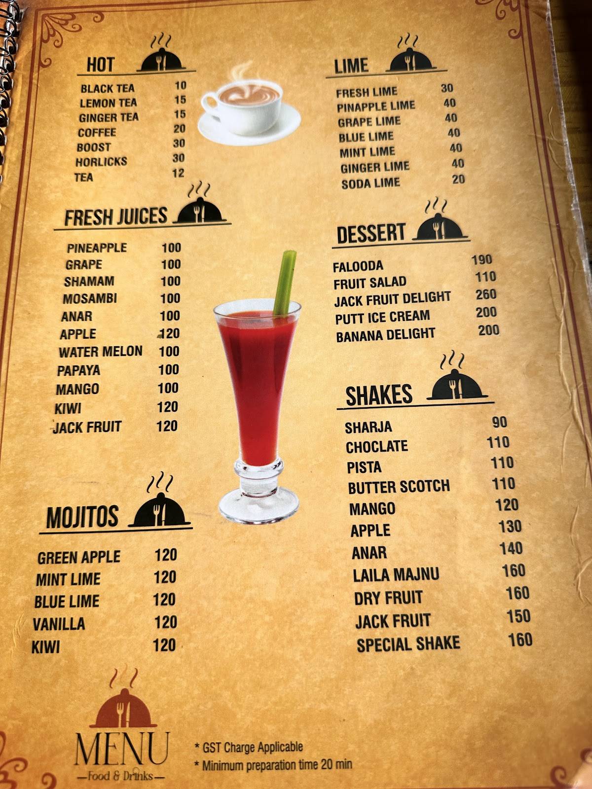 Menu at AL SAJ KITCHEN, Aluva, MINARVA GARDEN