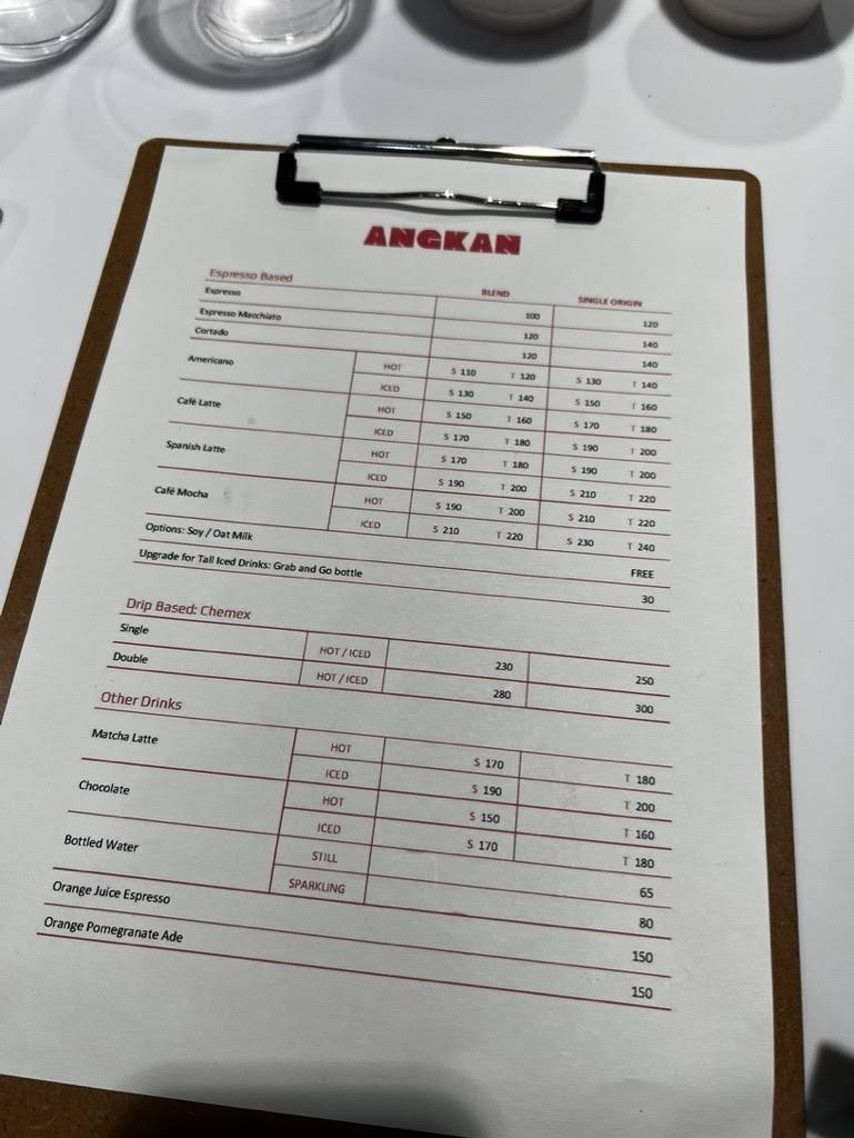 Menu at ANGKAN Coffee The Podium, Mandaluyong