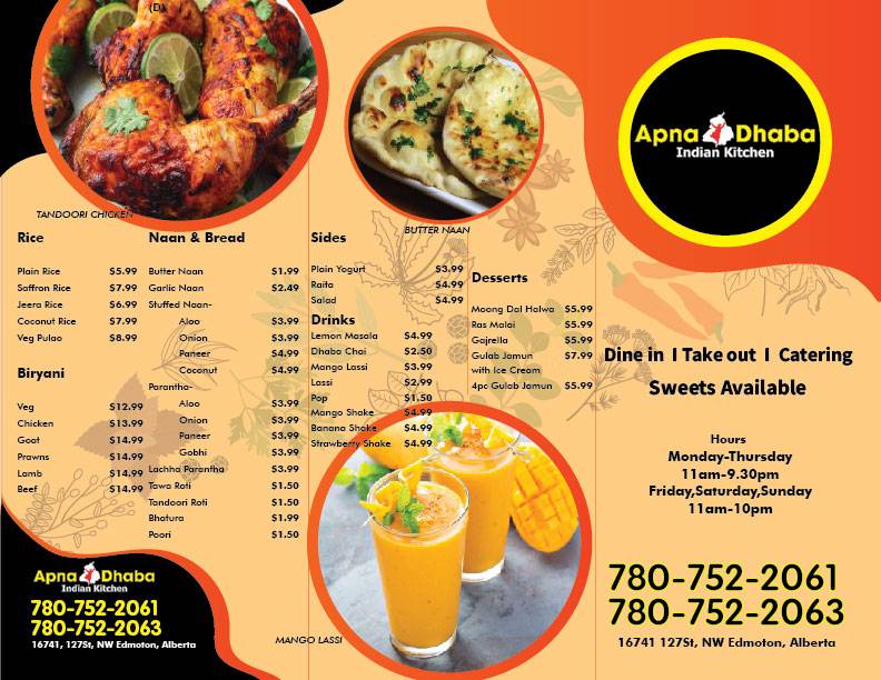 Menu at APNA DHABA INDIAN KITCHEN desserts, Edmonton