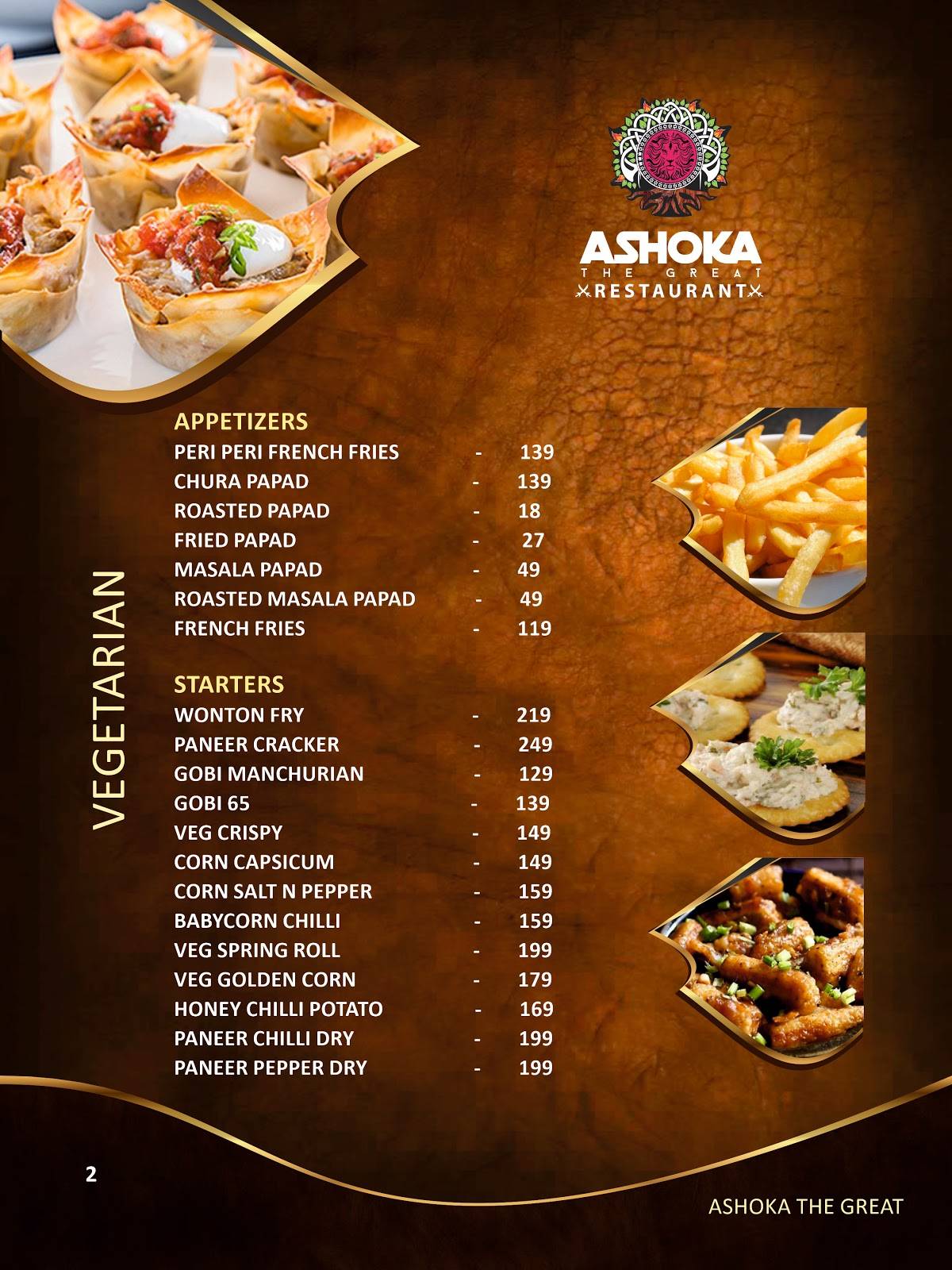 Menu at ASHOKA THE GREAT RESTAURANT, Dharwad