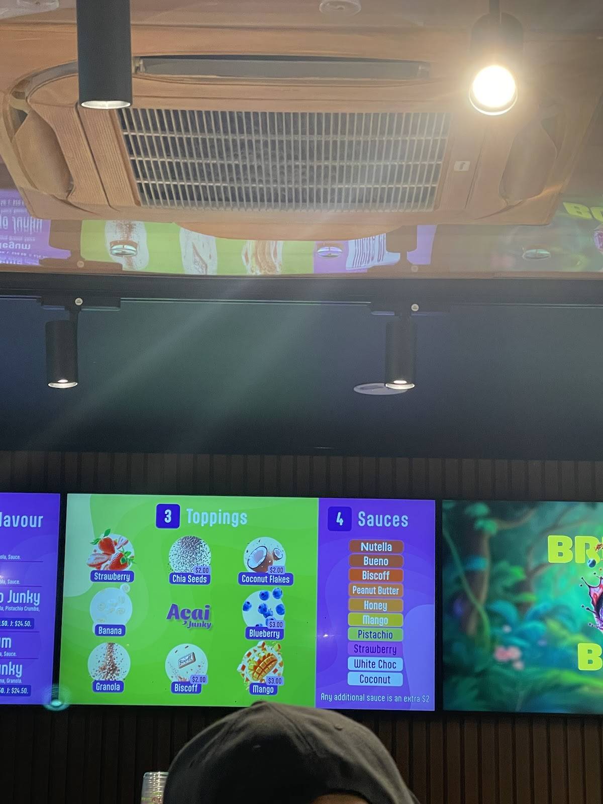 Menu at Açaí Junky, Bankstown