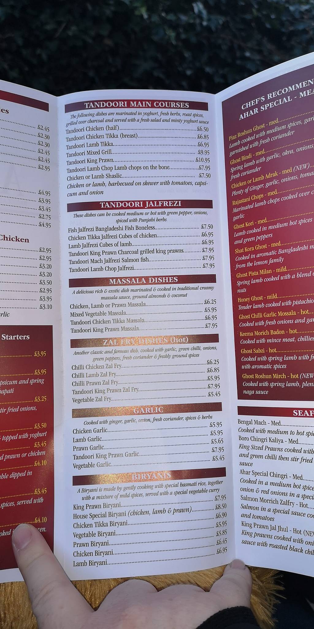 Menu at Ahar Indian & Bangladeshi cuisine restaurant, Whitley Bay, 238 ...