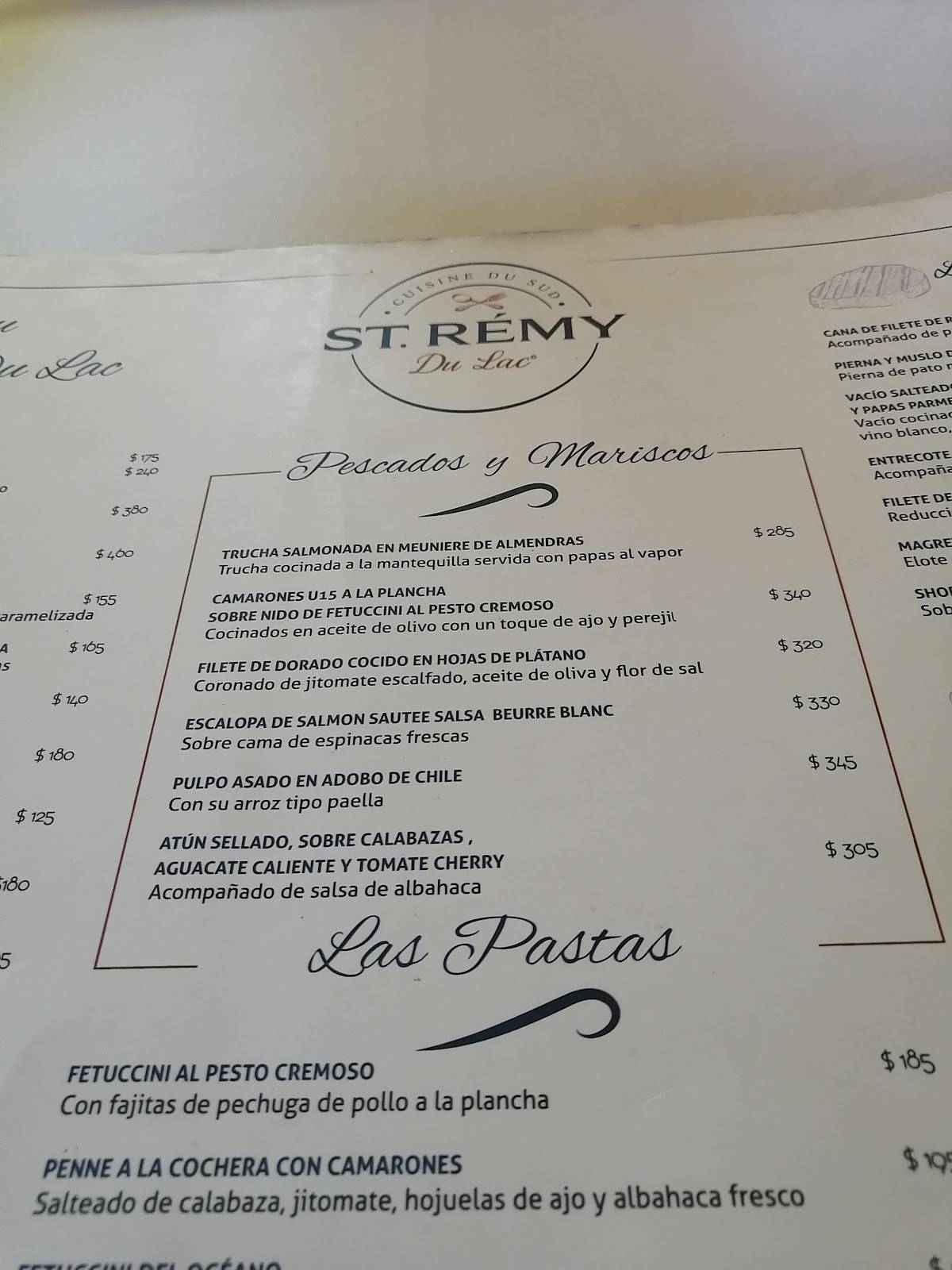 Carta del pub y bar St Rémy du Lac, Ajijic, Juan Antonio Torres 40