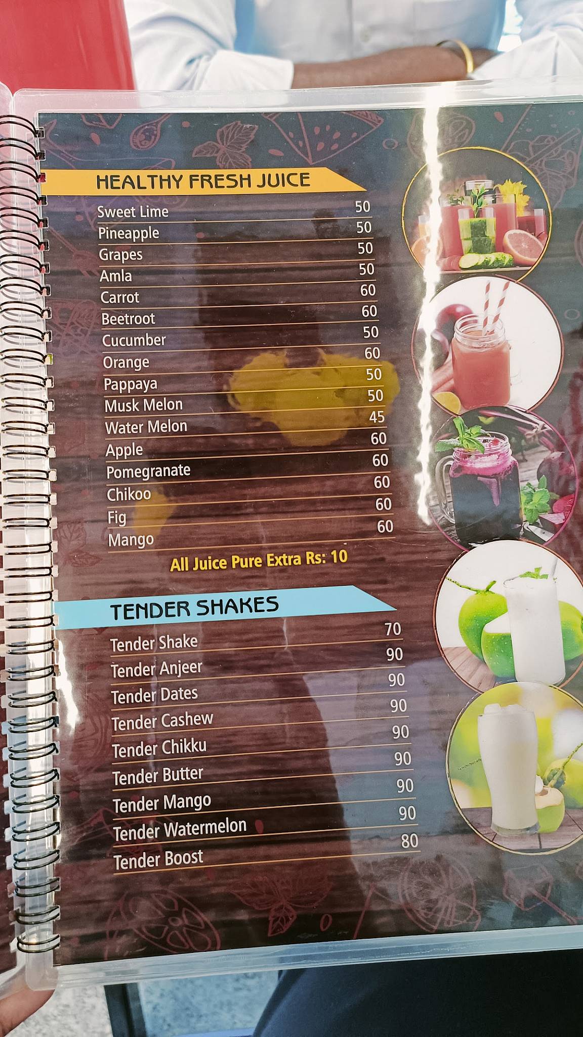 Menu at Ajwa cafe, Chennai