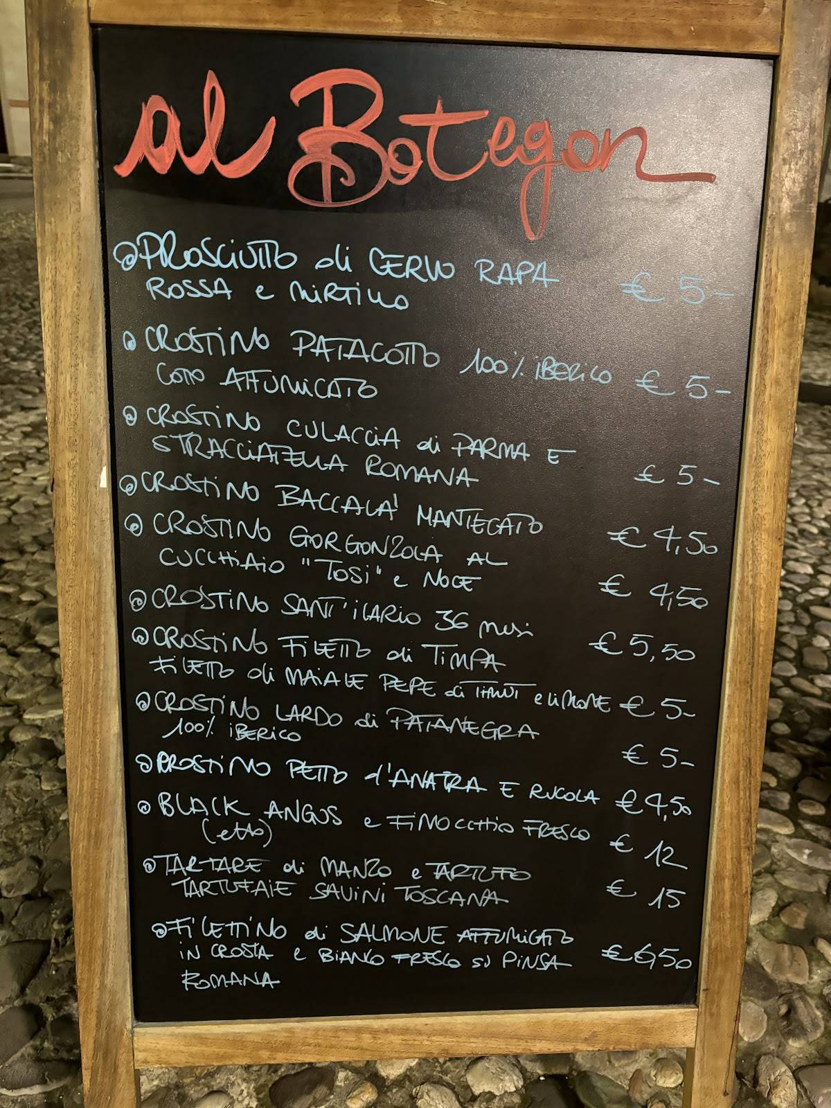 Menu da Al Botegon Oderzo pub & bar, Oderzo