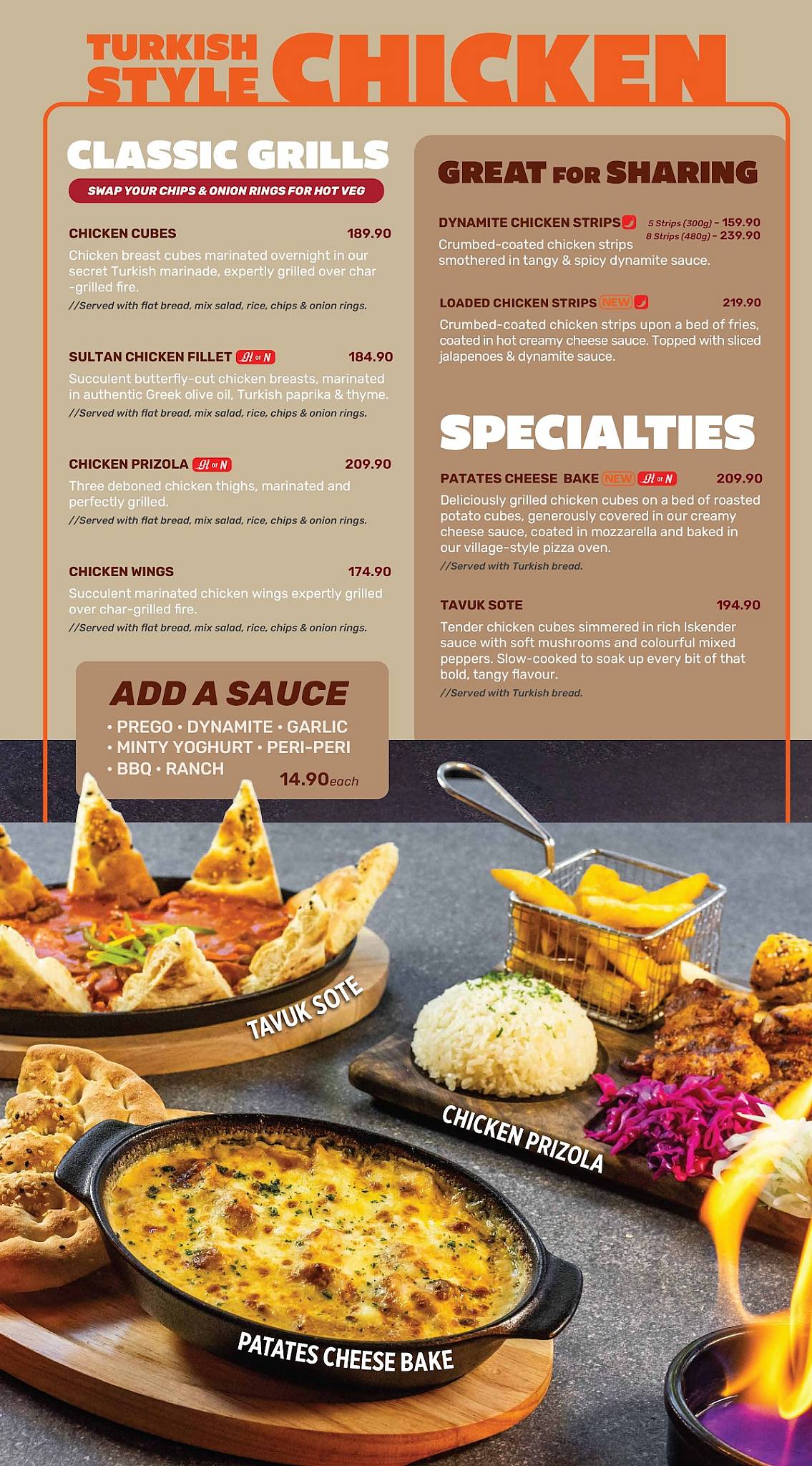 Menu at Ala Turkish Restaurant, Cape Town