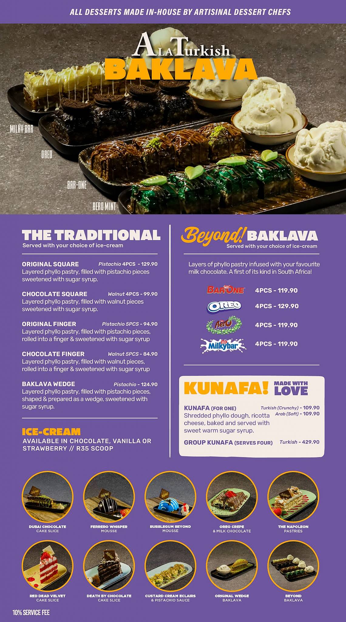 Menu at Ala Turkish Restaurant, Cape Town