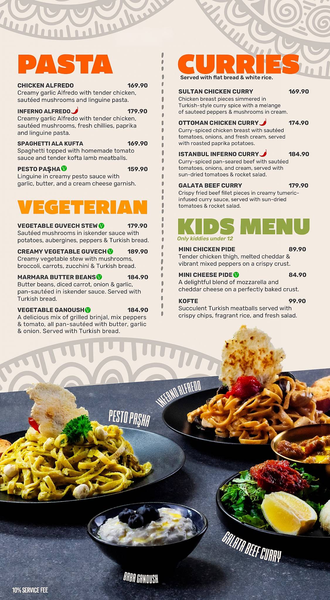 Menu at Ala Turkish Restaurant, Cape Town