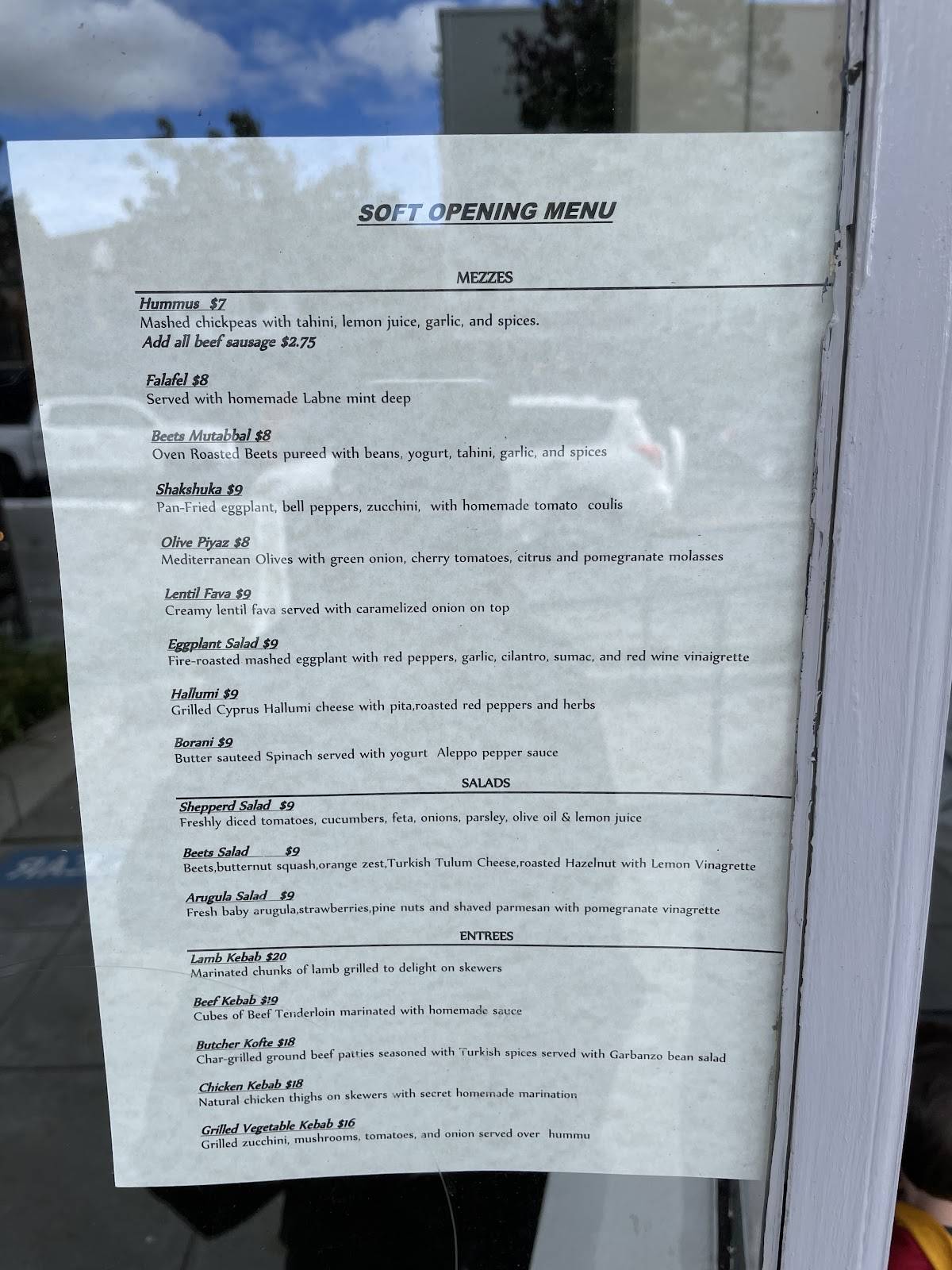 Menu at ALA Mediterranean Grill & Mezzes restaurant, Alameda