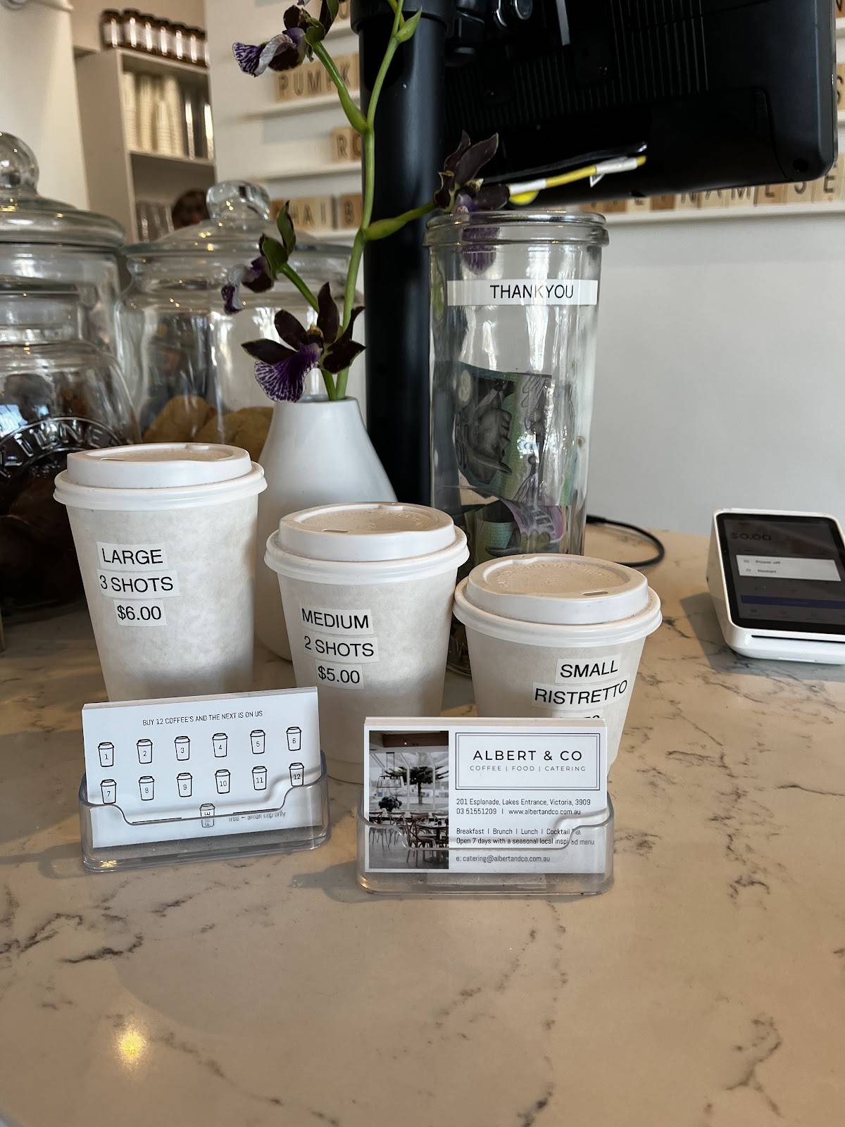 Menu at Albert & Co cafe, Lakes Entrance, 201 Esplanade