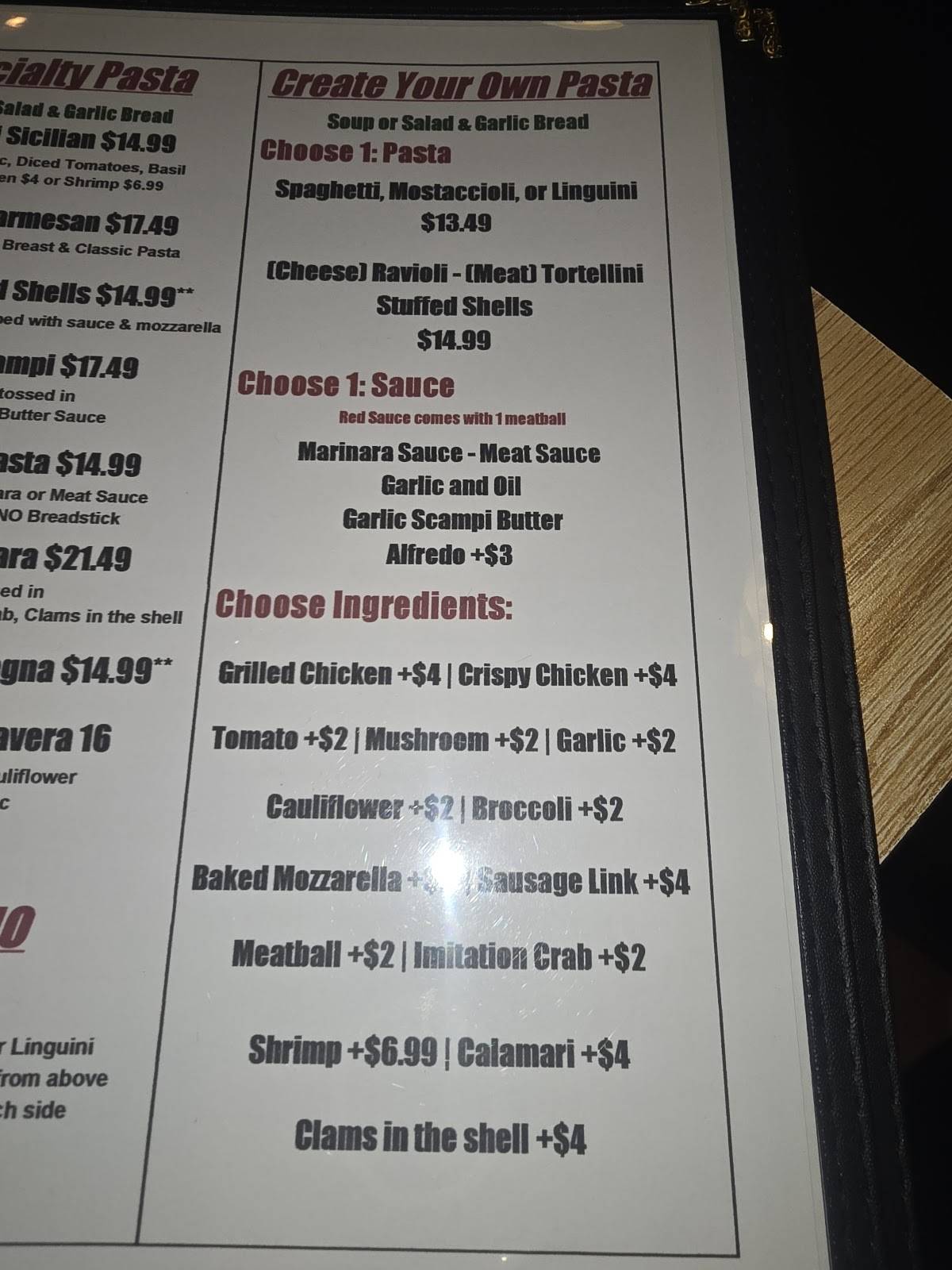Menu at Aldo's Pizzeria and The Red Brick Pub, Rochelle, 418 Lincoln Hwy