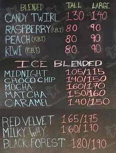 Menu at Aleph Project cafe, Muntinlupa