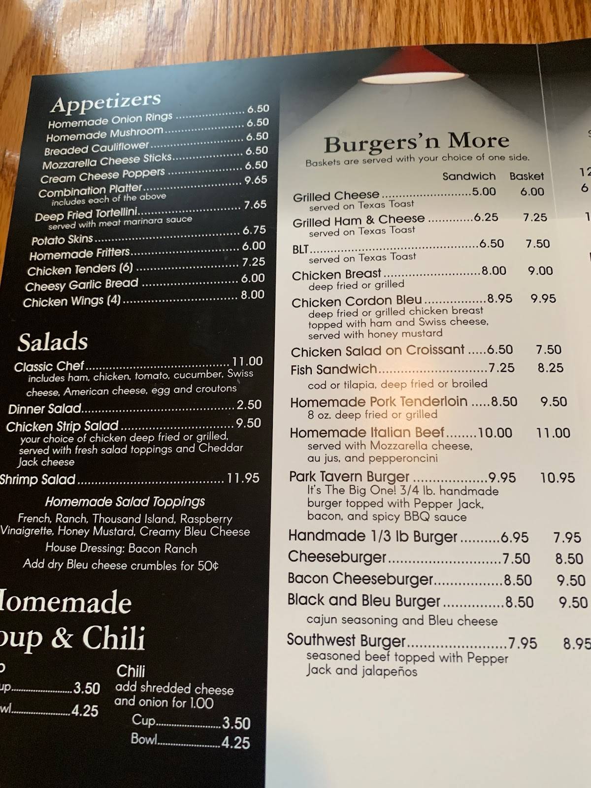 Menu at Alexander Park Tavern pub & bar, Princeton