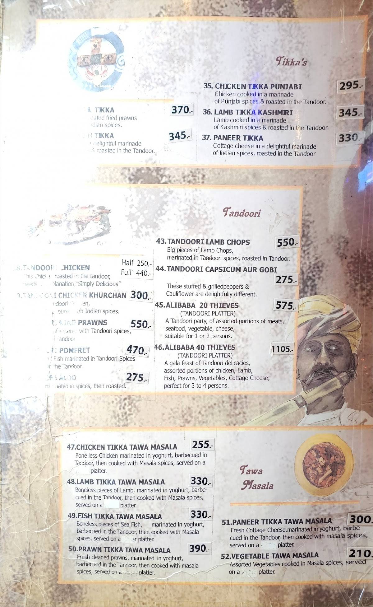 Menu at Alibaba Tandoori & Curry restaurant, Pattaya City