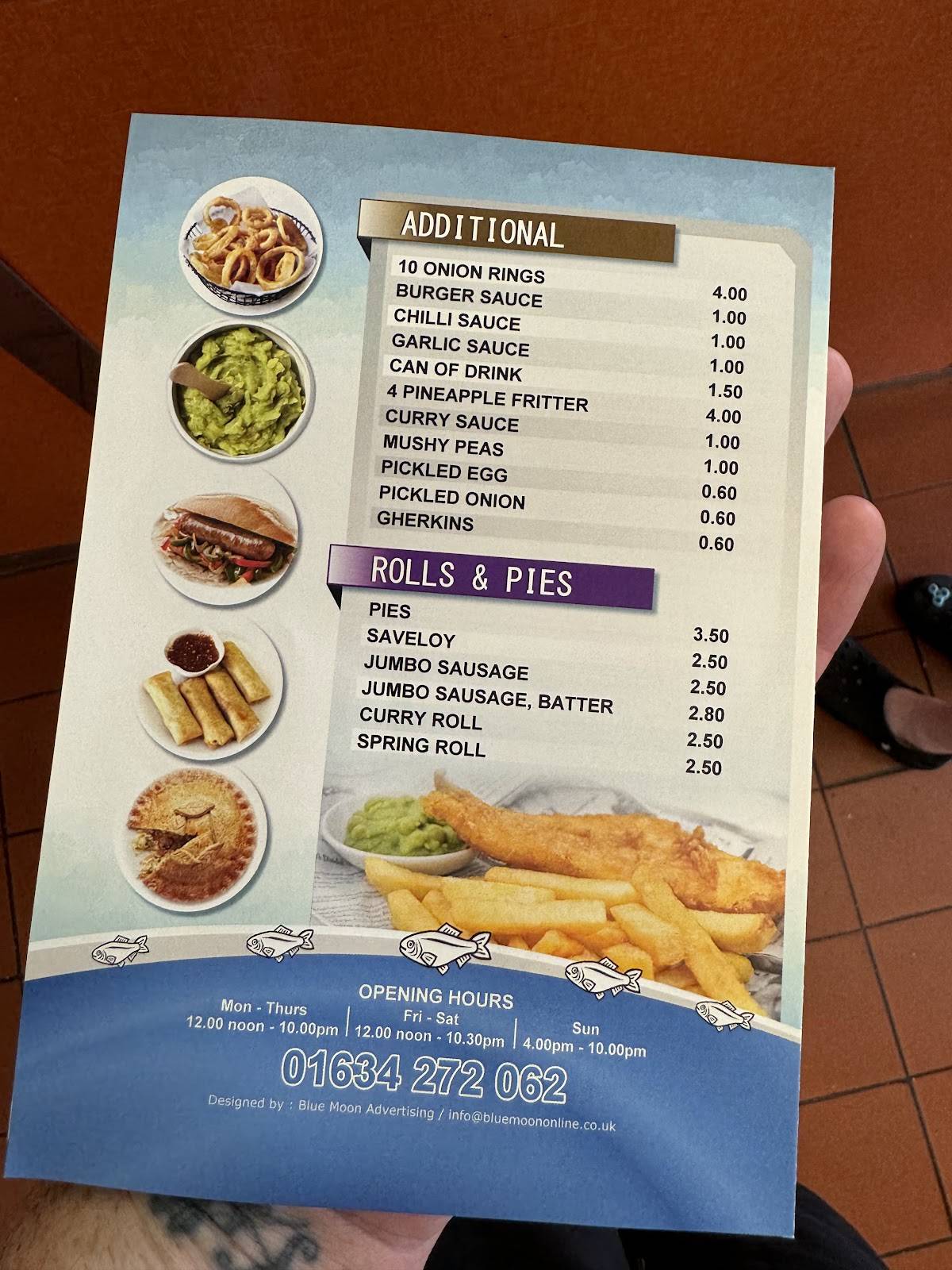 Menu at Millennium Fish Bar, Allhallows
