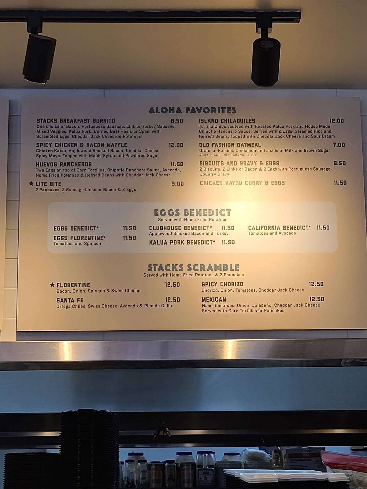 Menu at Aloha Stacks restaurant, Mission Viejo, Santa Margarita Pkwy