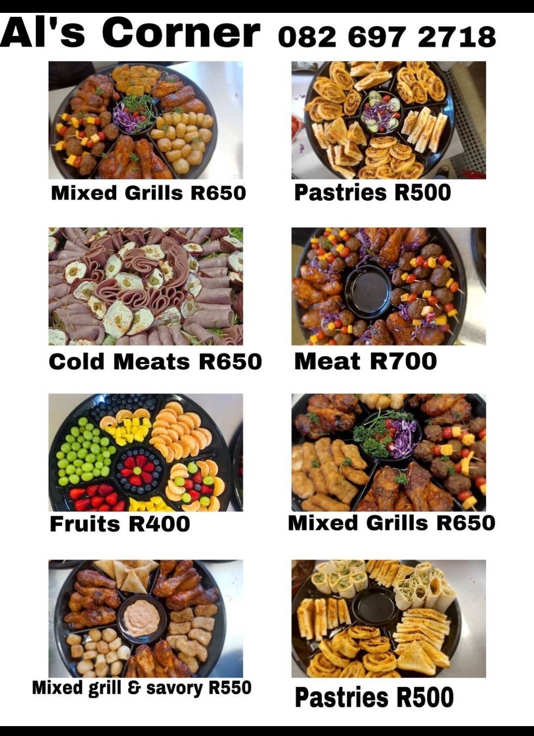 Menu at Als Corner Coffee Shop & Takeaways restaurant, Pretoria