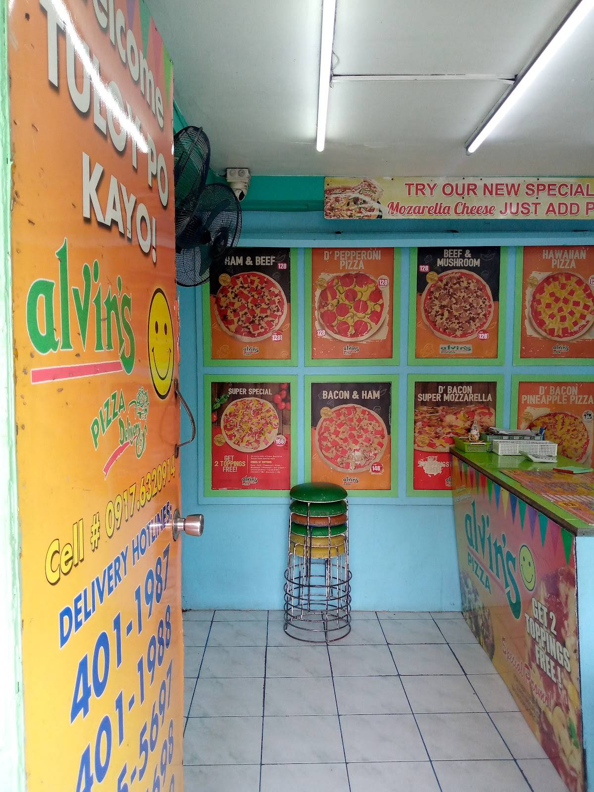 Menu at Alvin's Pizza restaurant, Cainta, 773 Bonifacio Ave