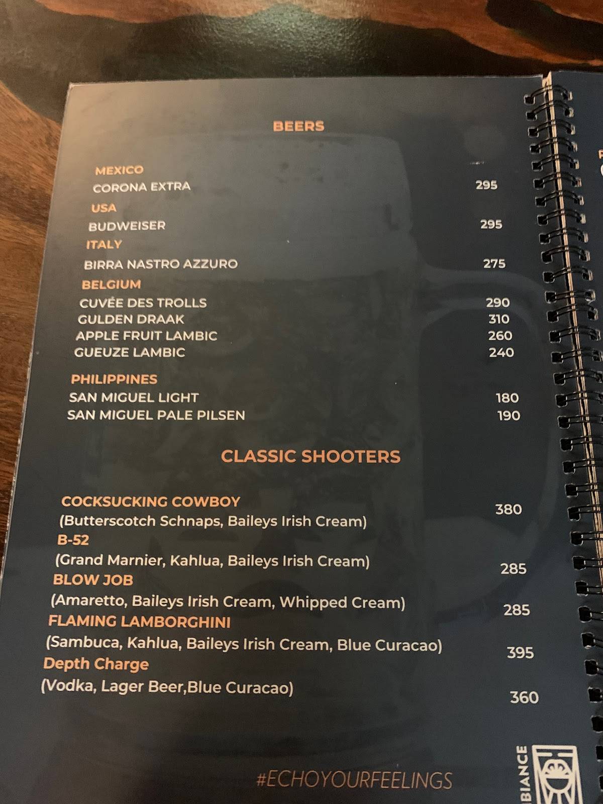 Menu at Ambiance Bar & Restaurant, Cebu City