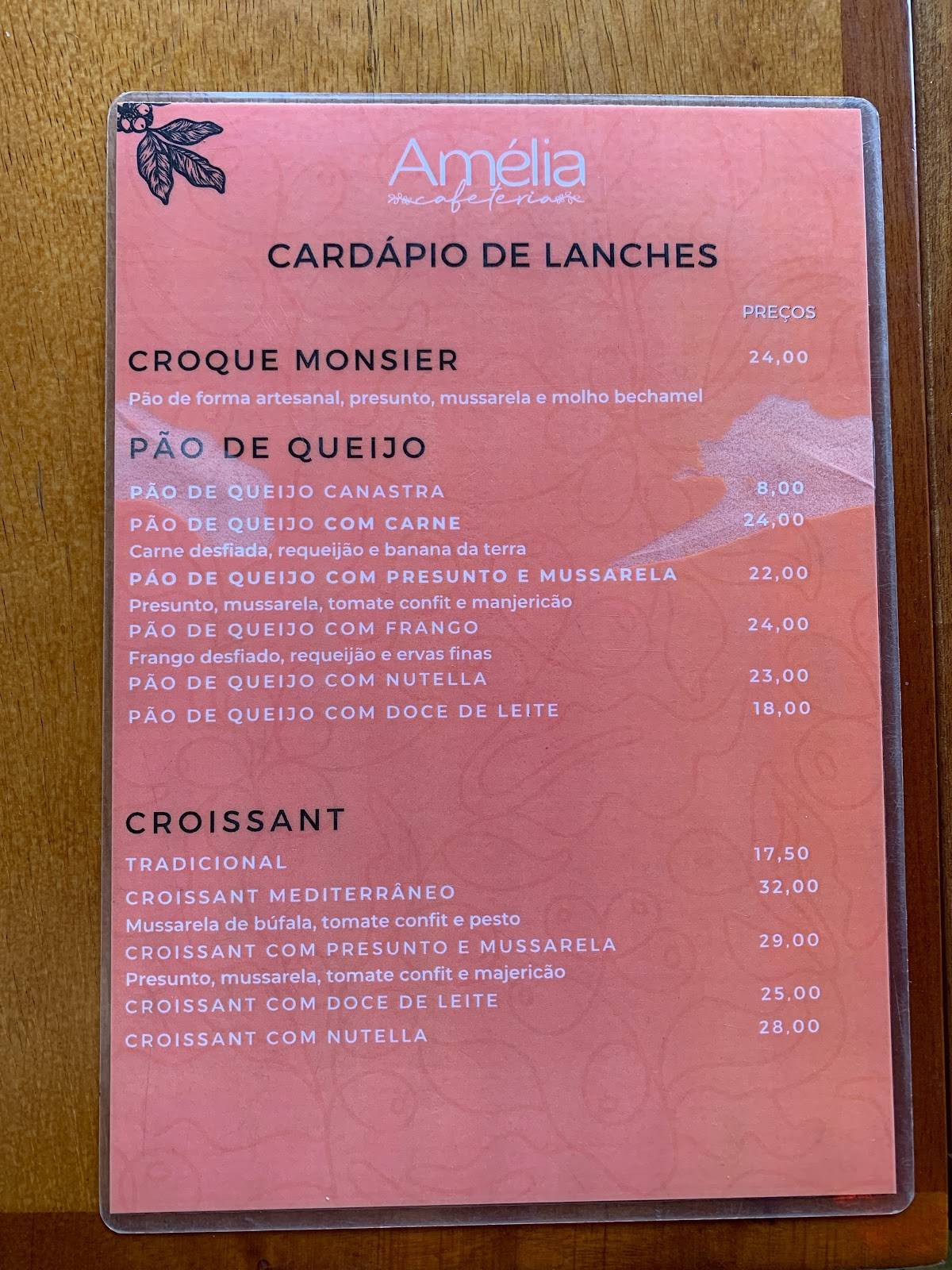 Menu em Amélia Cafeteria, Belo Horizonte