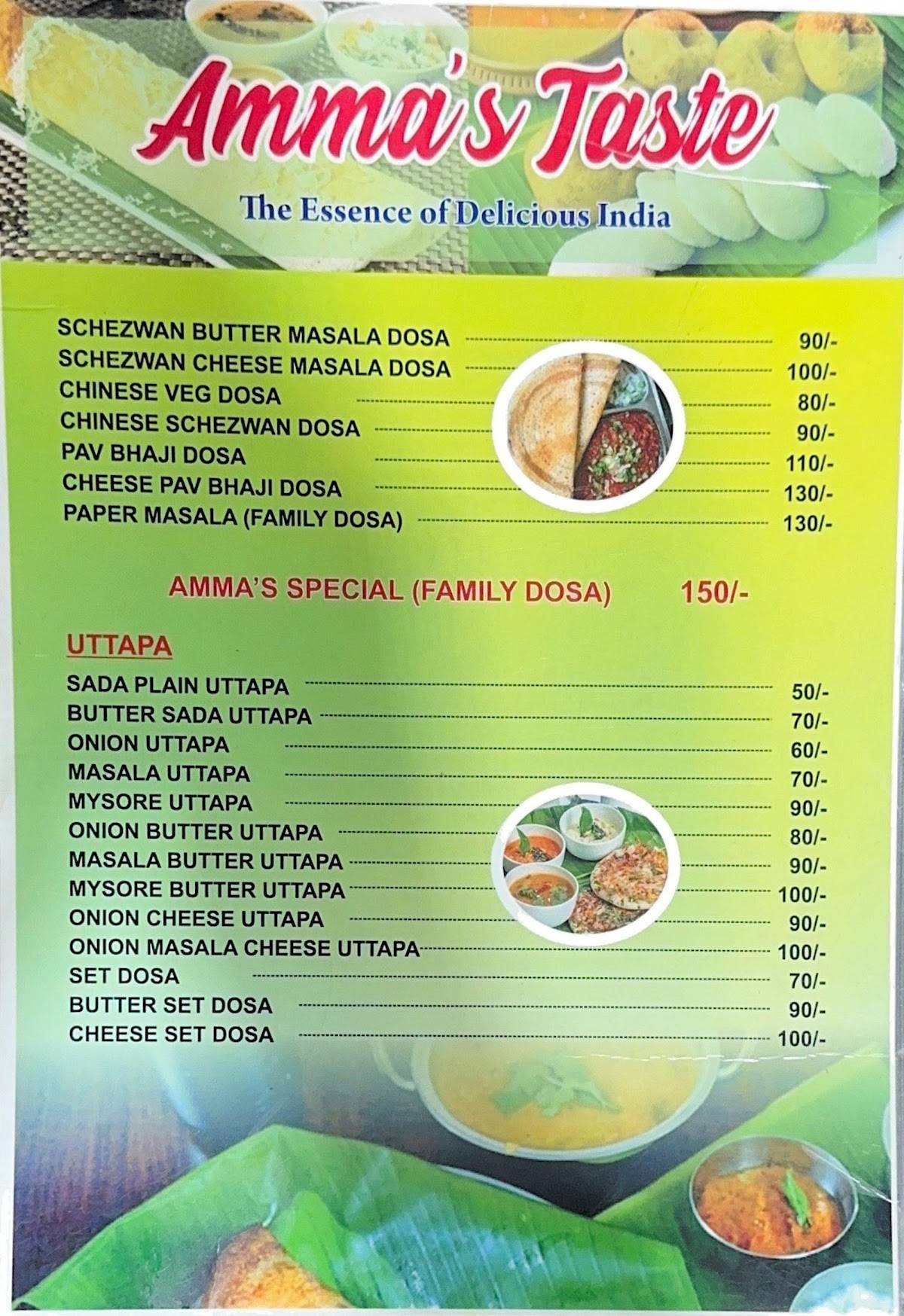 Menu at Amma’s Taste South Indian Food, Navi Mumbai