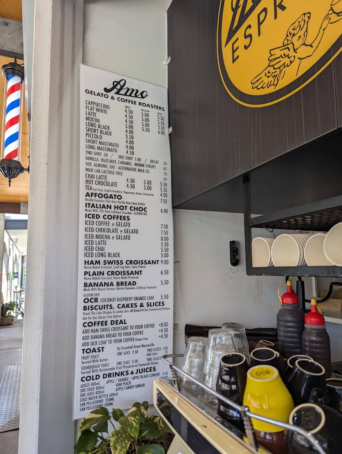 Menu at Amo Gelato Caffe restaurant, Noosaville