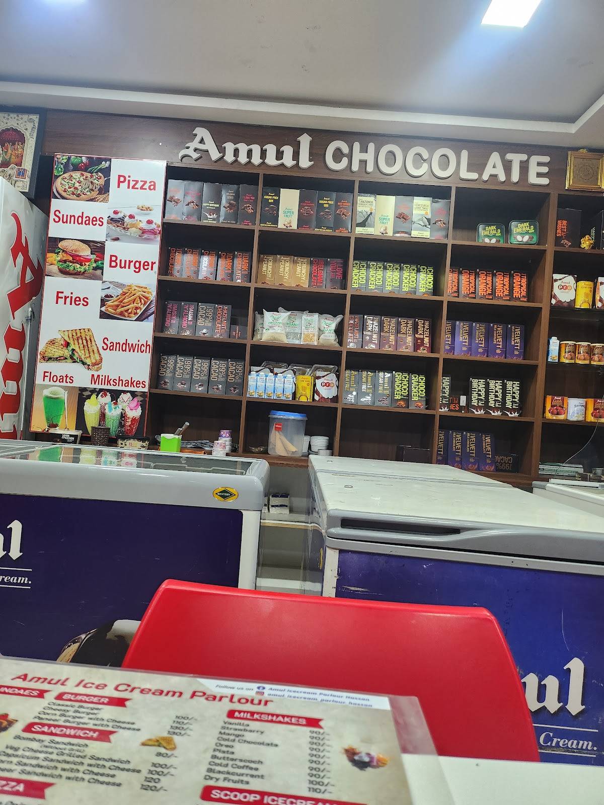 Menu at Amul Ice Cream Parlour Hassan, Hassan