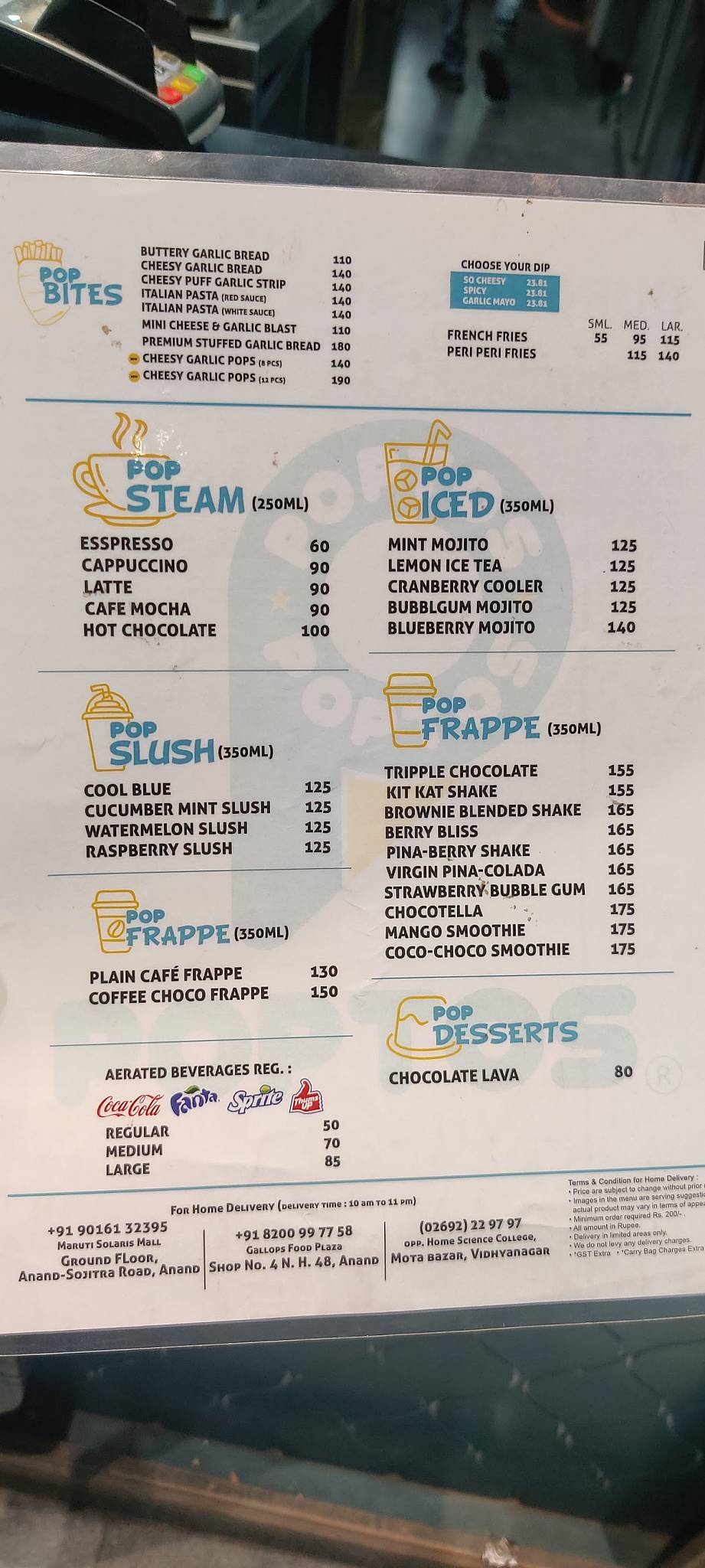 Menu at Poptos, Anand, at Gallops Food Plaza