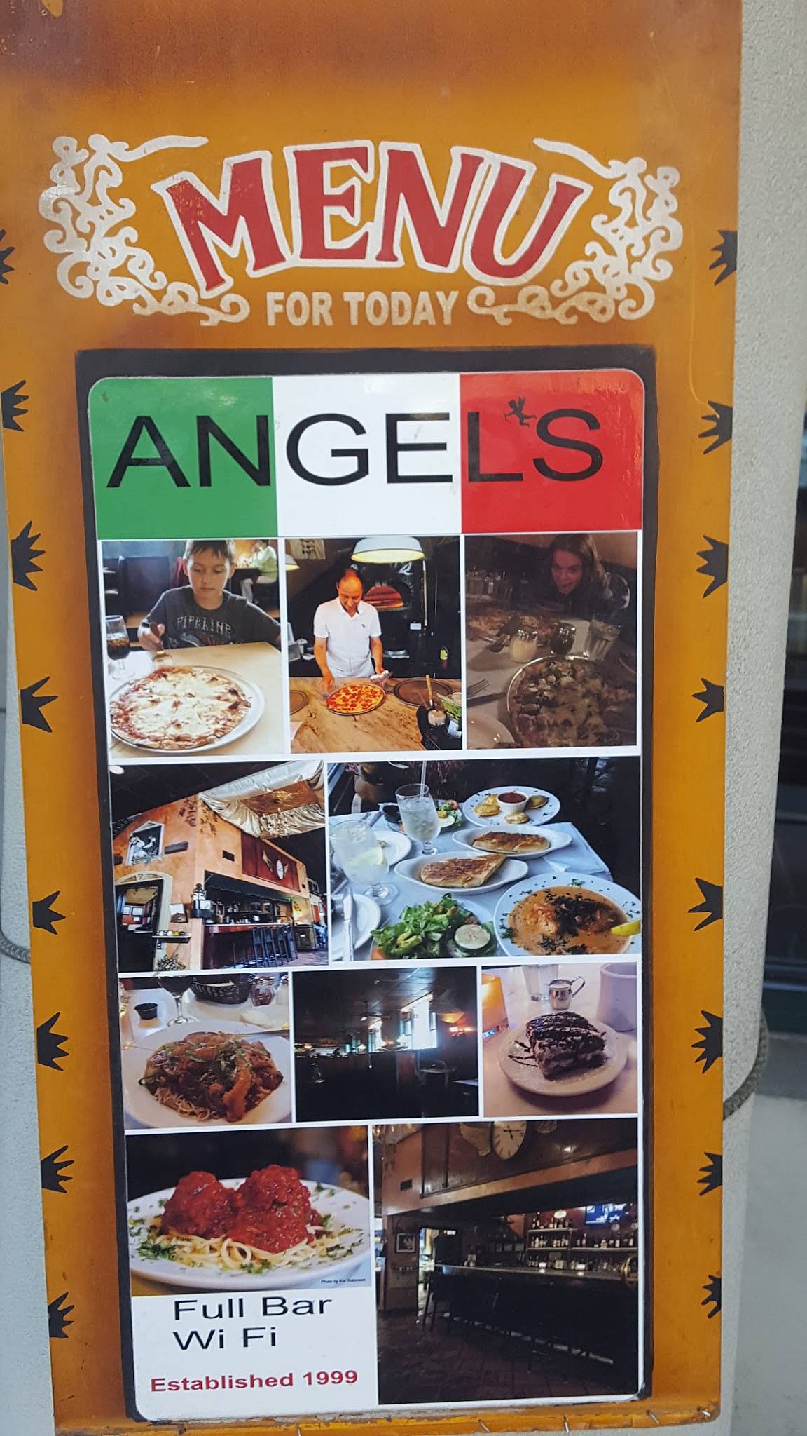Menu at Angels Italian Restaurant, Hot Springs
