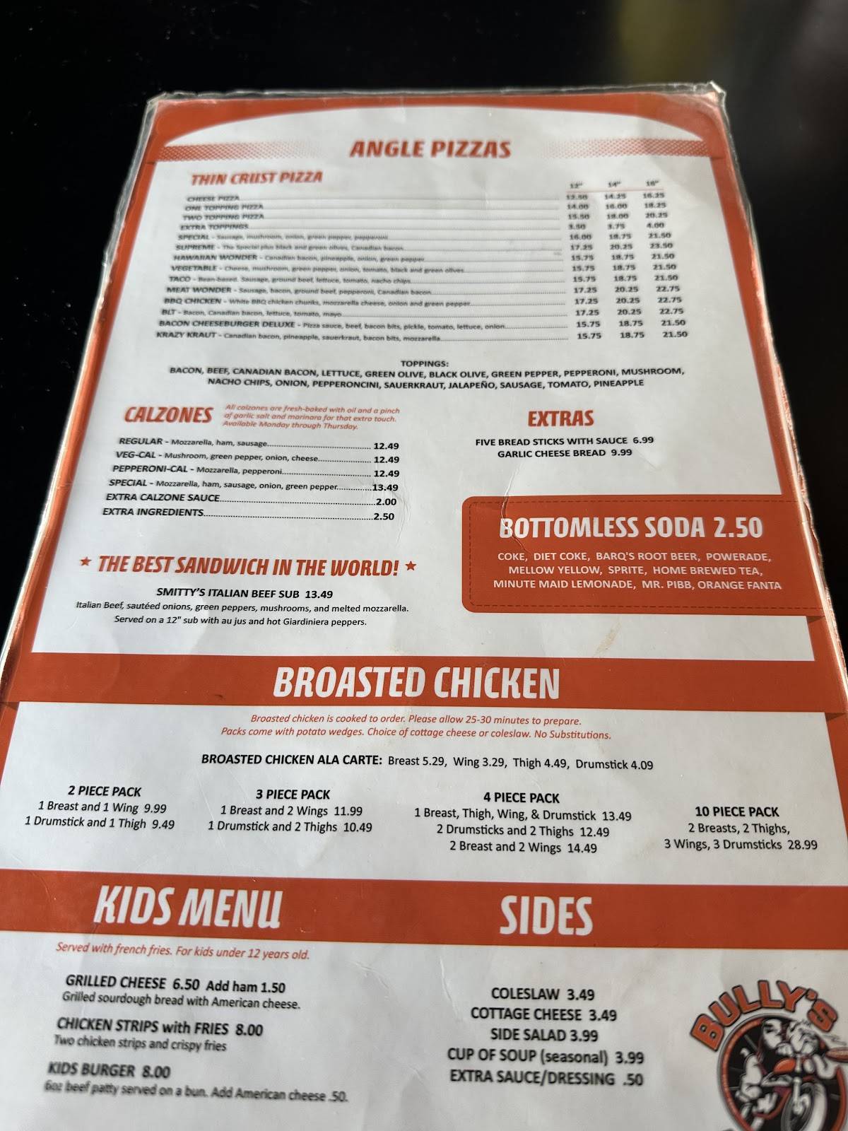 Menu at Angle Inn pub & bar, Walford