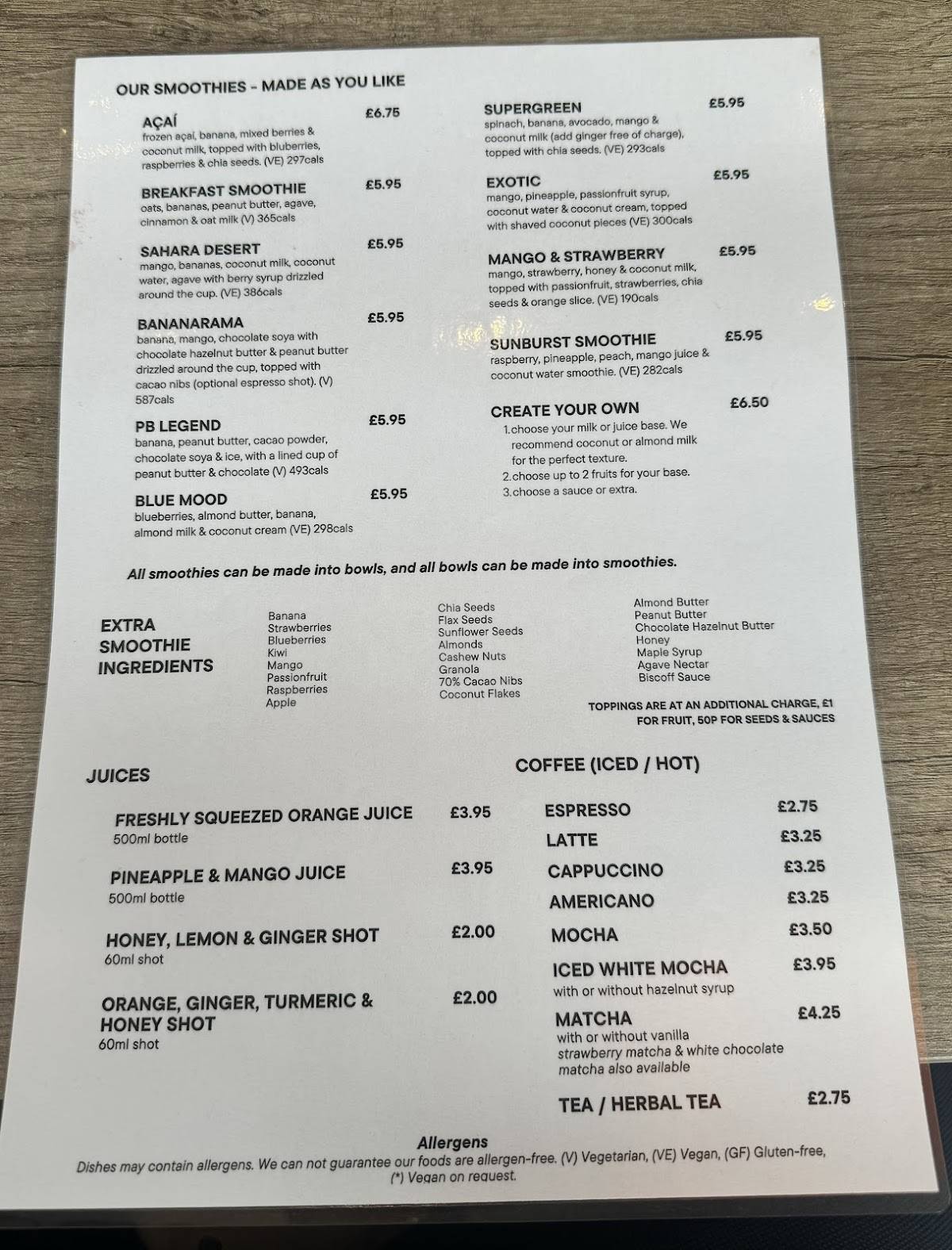 Menu at Another Bowl restaurant, Ipswich