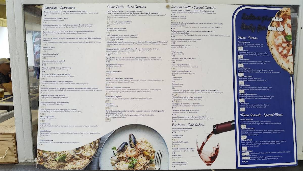 Speisekarte von Antica Trattoria Barracca, Amalfi