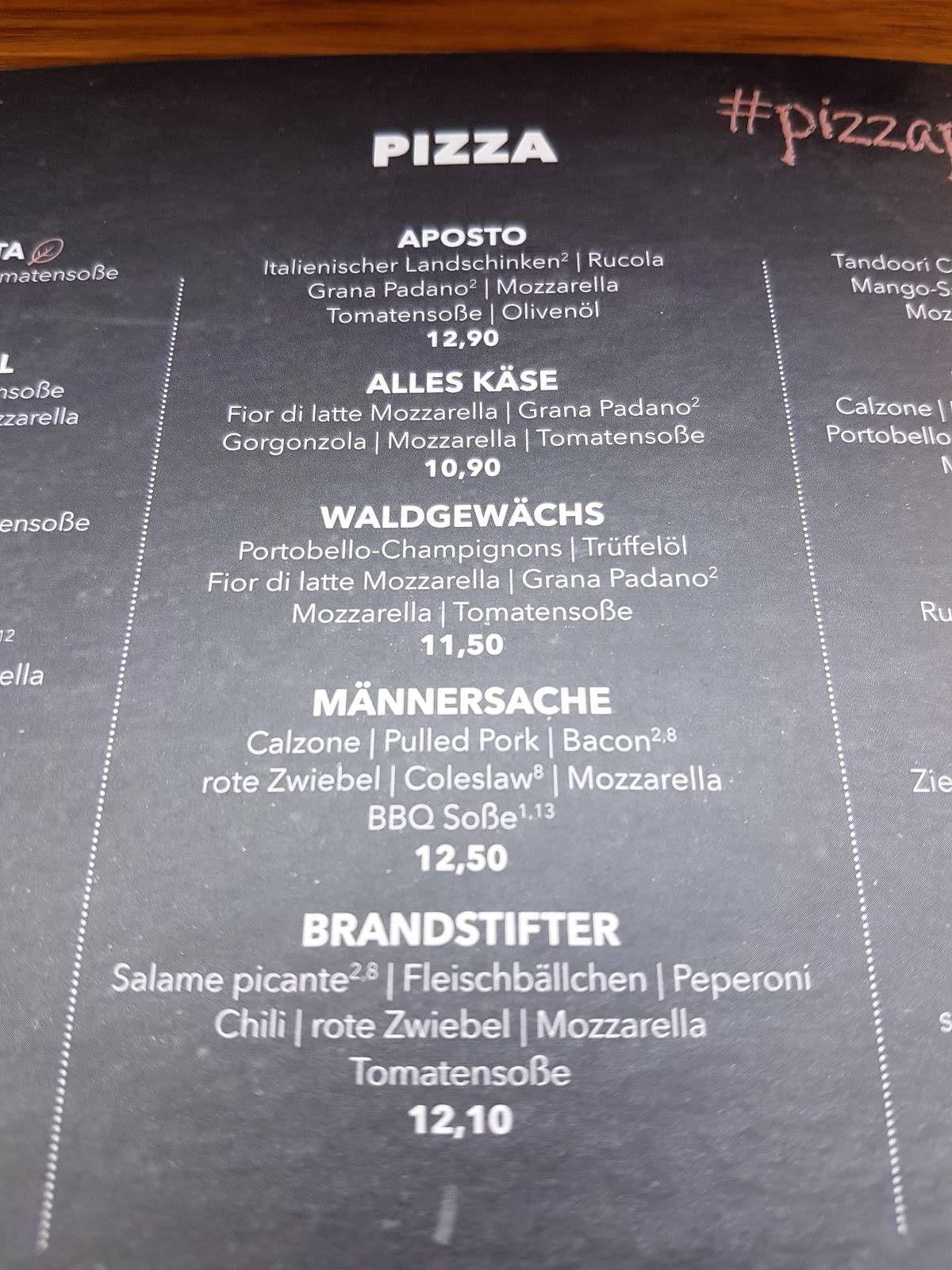 Speisekarte von Aposto Aachen restaurant, Aachen