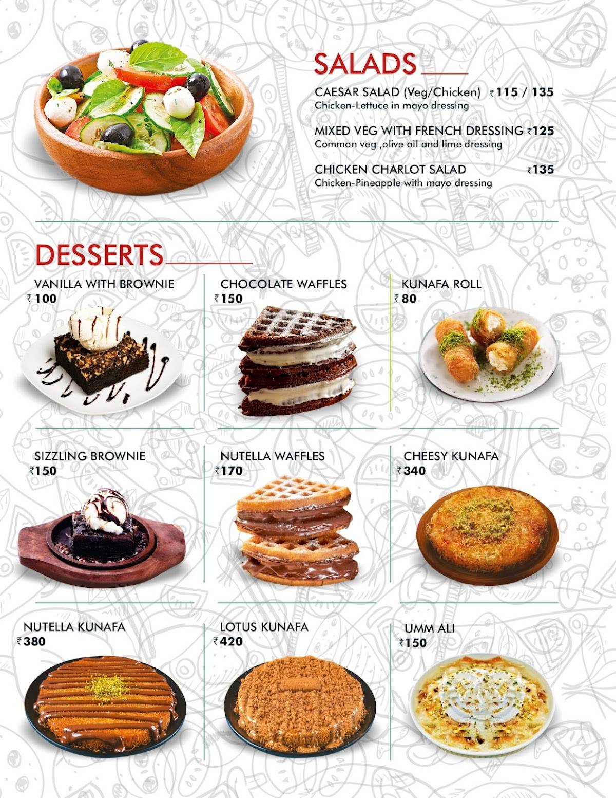 Menu at Arabian shake cafe - Gen Hosp Junction, Alappuzha