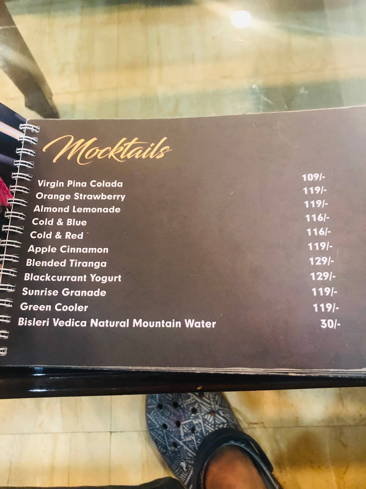 Menu at Arabica Cafe Club, Jodhpur