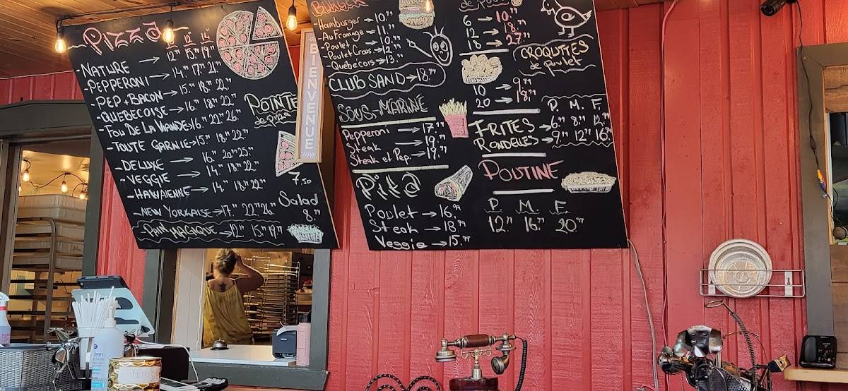 Menu au Aramis Pizzeria, Montebello