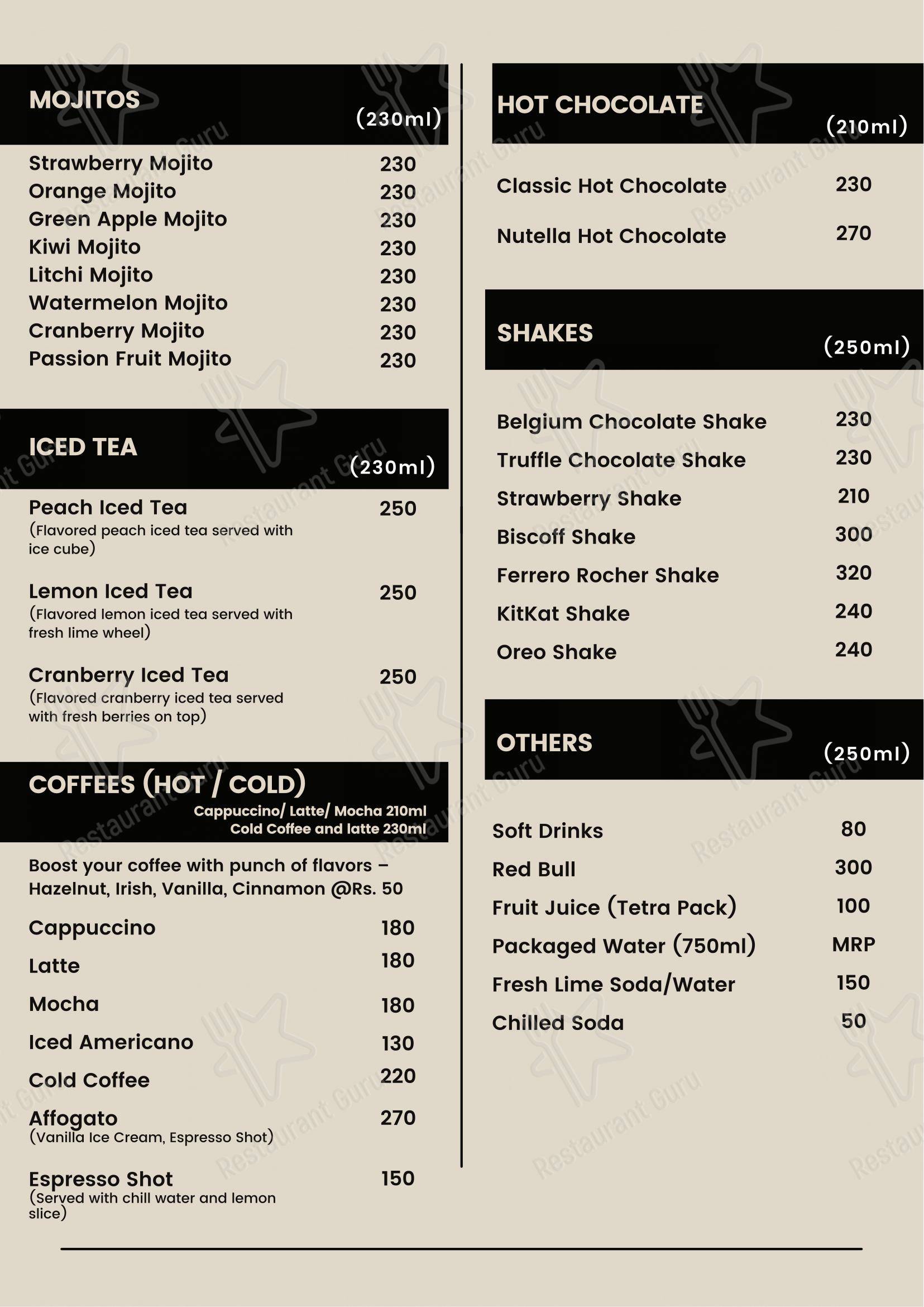 Menu at Aranyani Restaurant, Ahmedabad