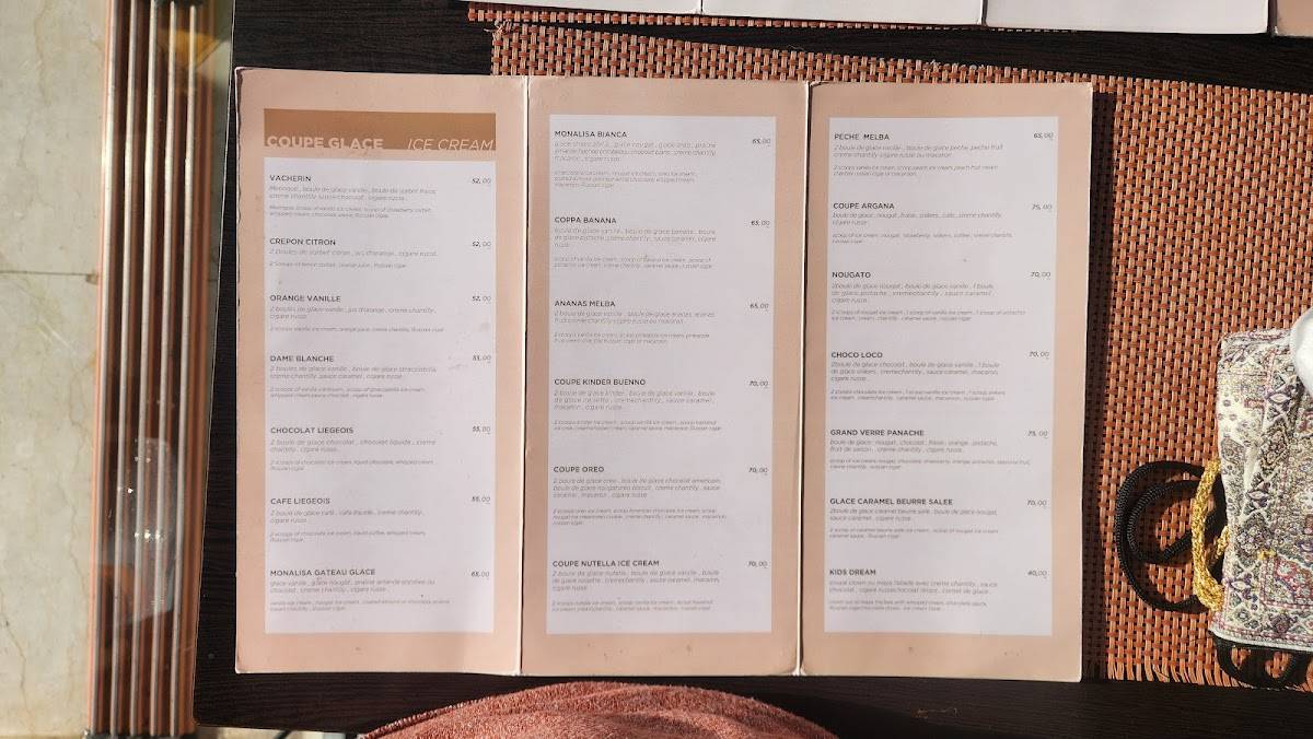Menu at Argana cafe, Marrakesh, J2H6+CPV