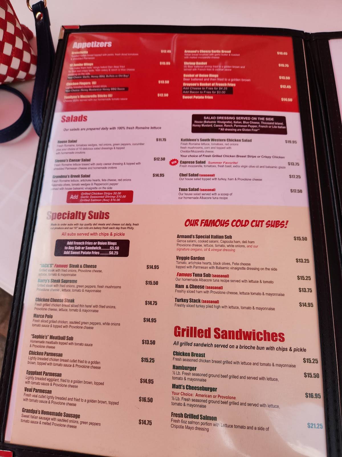 Menu at Armand's Bistro & Pizza pizzeria, Bethany Beach, Market Pl Unit 2